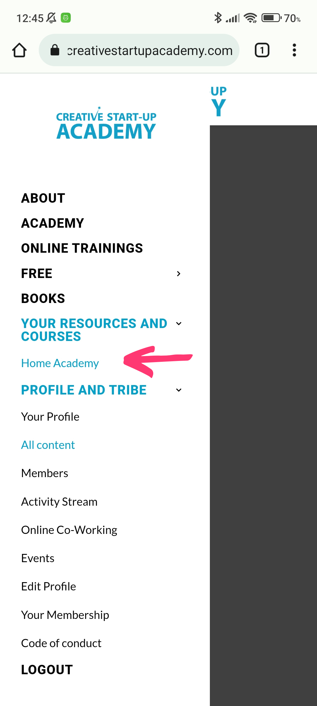User Guide - Academy - Creative Start-Up Academy